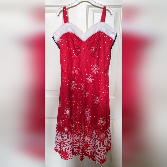 Dresses | Christmas Holiday Slip Dress Red With Snowflake Pattern Size ...